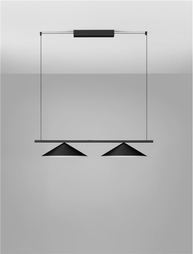 Nova Luce | Suspension - LUI - Sandy Black Aluminium & Steel