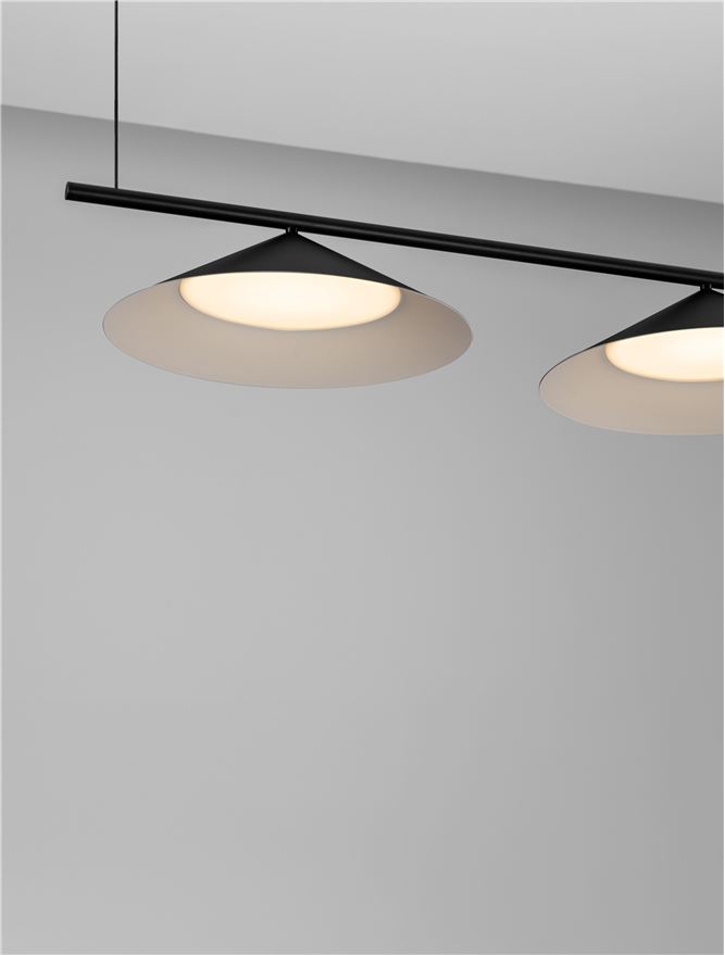 Nova Luce | Suspension - LUI - Sandy Black Aluminium & Steel