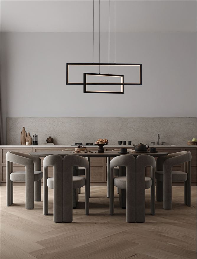 Nova Luce | Suspension - ALIS - Sandy Black Aluminium & Acrylic Sandy ...
