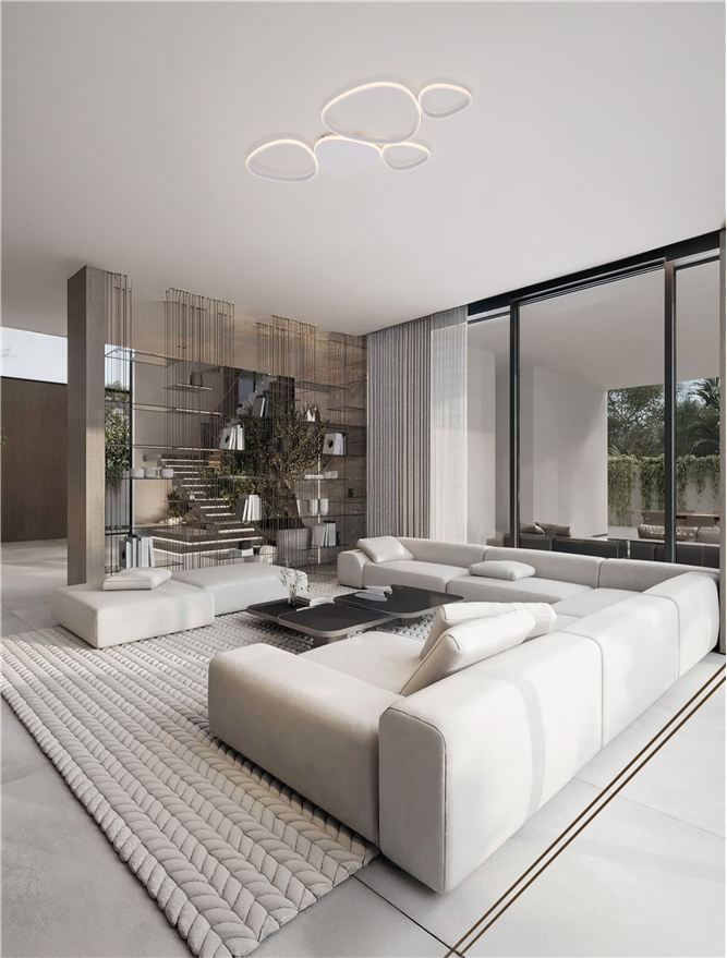 Nova Luce | Ceiling - ALTUS - Sandy White Aluminium & Acrylic