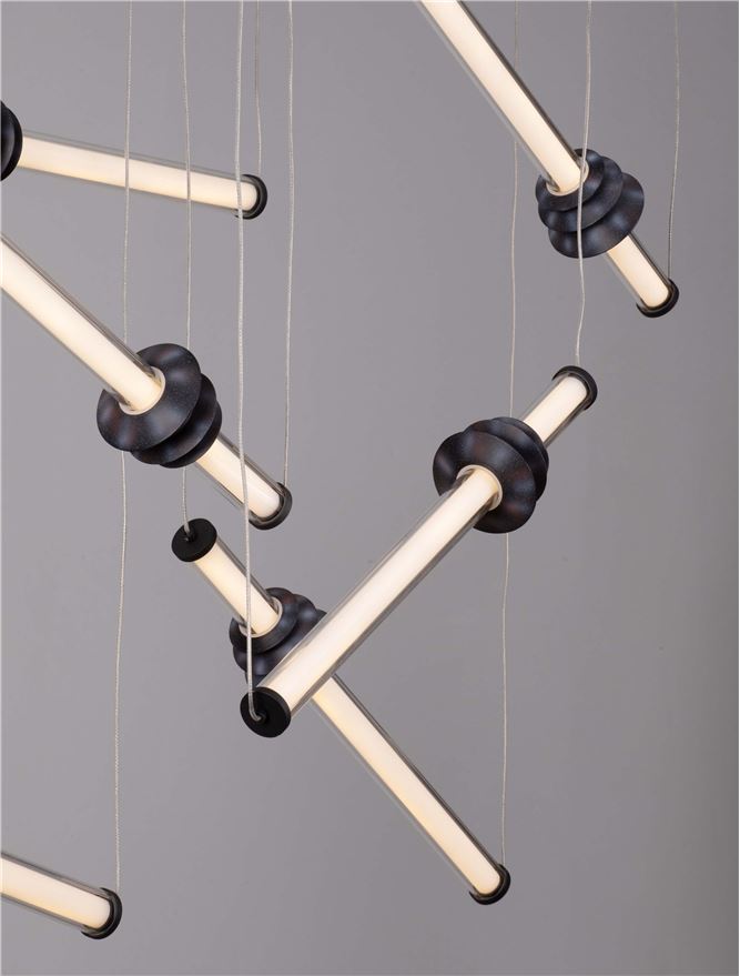 Nova Luce | Suspension - STALACTITE - Triac Dimmable Sandy Black ...