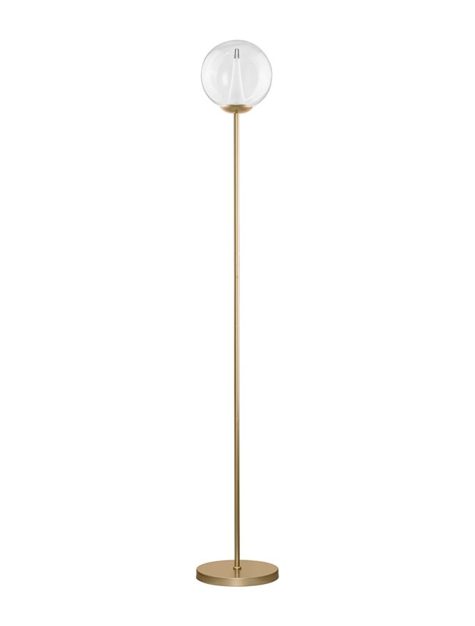 Nova Luce | Floor - GI - Triac Dimmable Sandy Gold Metal & Clear Glass