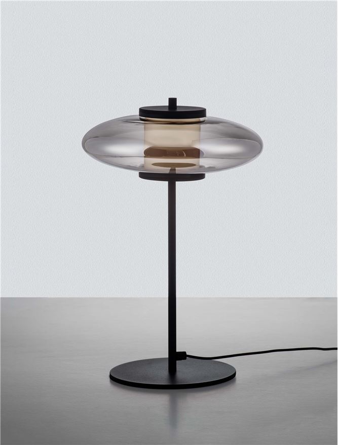 Nova Luce | Table - BALLET - Touch Dimmable Sandy Black Metal & Smoky ...