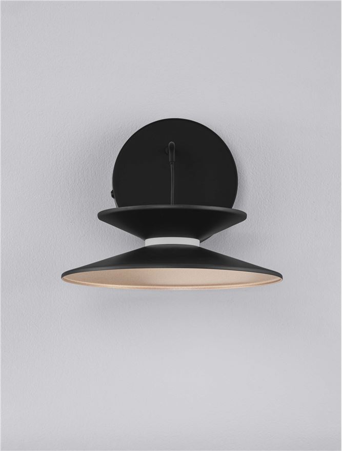 Nova Luce | Wall - MORFI - Triac Dimmable Sandy Black Metal & Gold Acrylic