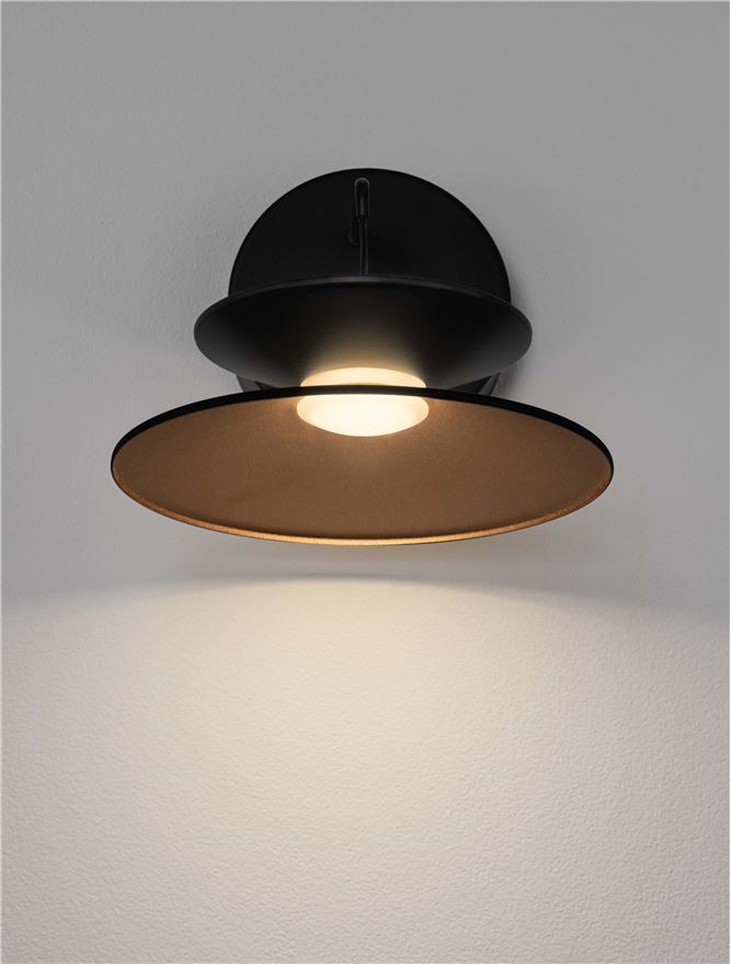 Nova Luce | Wall - MORFI - Triac Dimmable Sandy Black Metal & Gold Acrylic