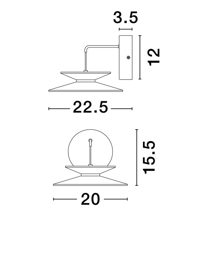 Nova Luce | Wall - MORFI - Triac Dimmable Sandy Black Metal & Gold Acrylic
