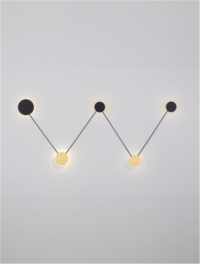Nova Luce | Wall - ARK - Sandy Black & Gold Aluminium