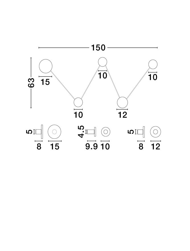 Nova Luce | Wall - ARK - Sandy Black & Gold Aluminium
